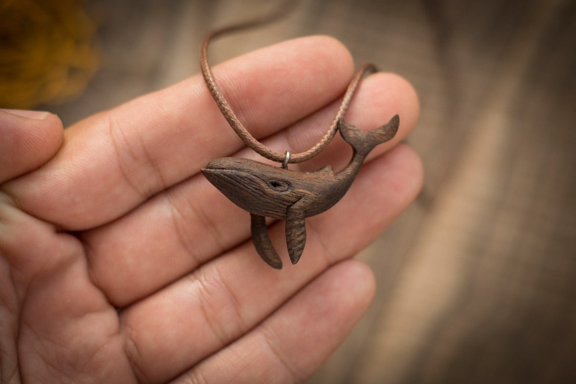 Handmade Wooden Whale Pendant Necklace, Carved Jewelry Gift - Etsy