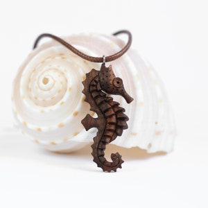 Wooden Seahorse Pendant Seahorse Handcraft Seahorse Gift Necklace ...