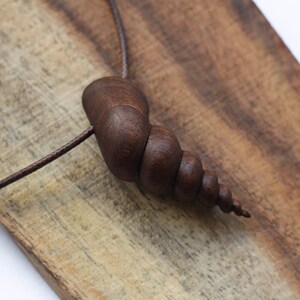 Handmade Carved Wooden Sea Shell Necklace: Beach Jewelry - Etsy