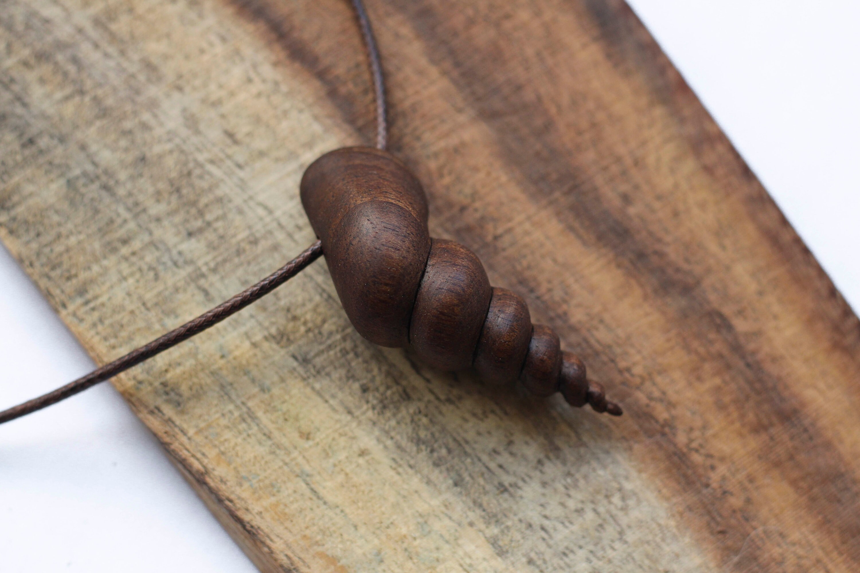 Handmade Carved Wooden Sea Shell Necklace: Beach Jewelry - Etsy