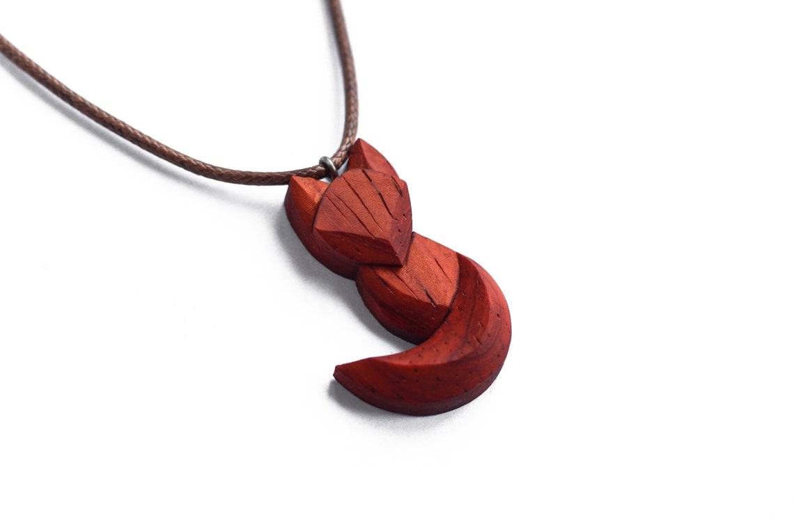 Hand Carved Red Fox Wood Necklace: Nature Lover Gift - Etsy