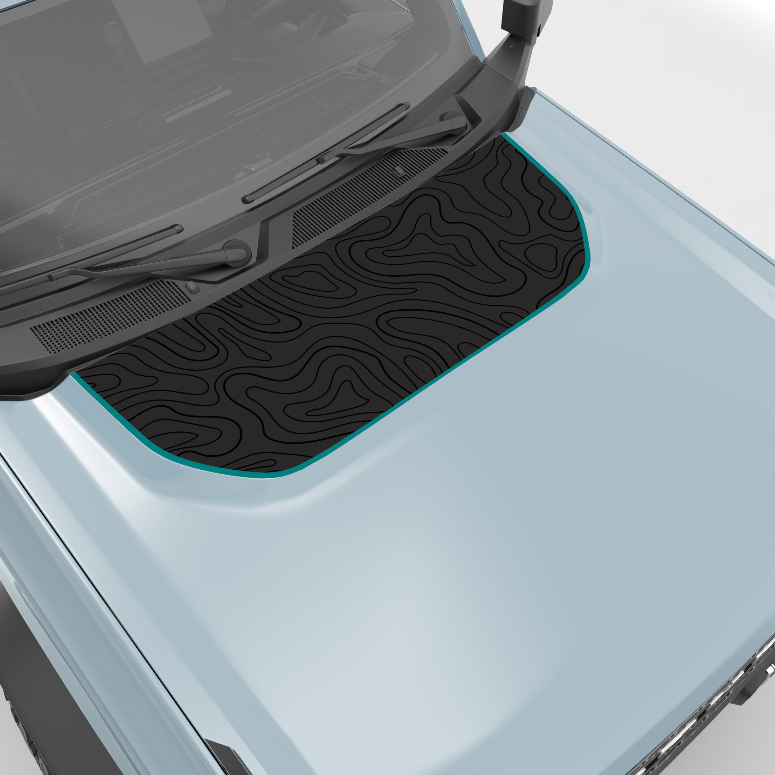 Topographic Map With Outline Hood Vinyl Decal. for Ford Bronco Hood ...