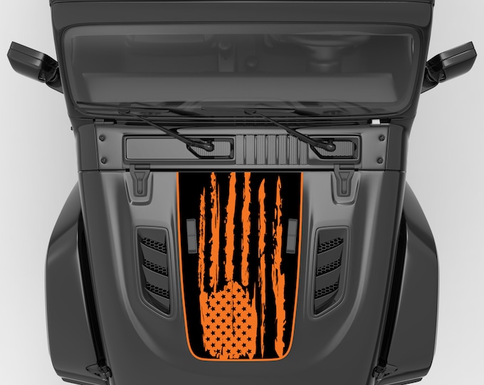 Topographic Map Hood Decal Glossy or Matte Finish-fits 2018 Wrangler JL ...