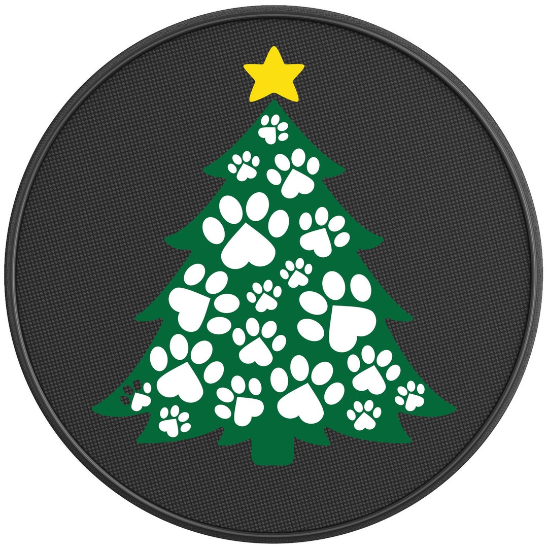 Paw Print Christmas Tree Spare Tire Cover-made in Usa-fits Jeep ...