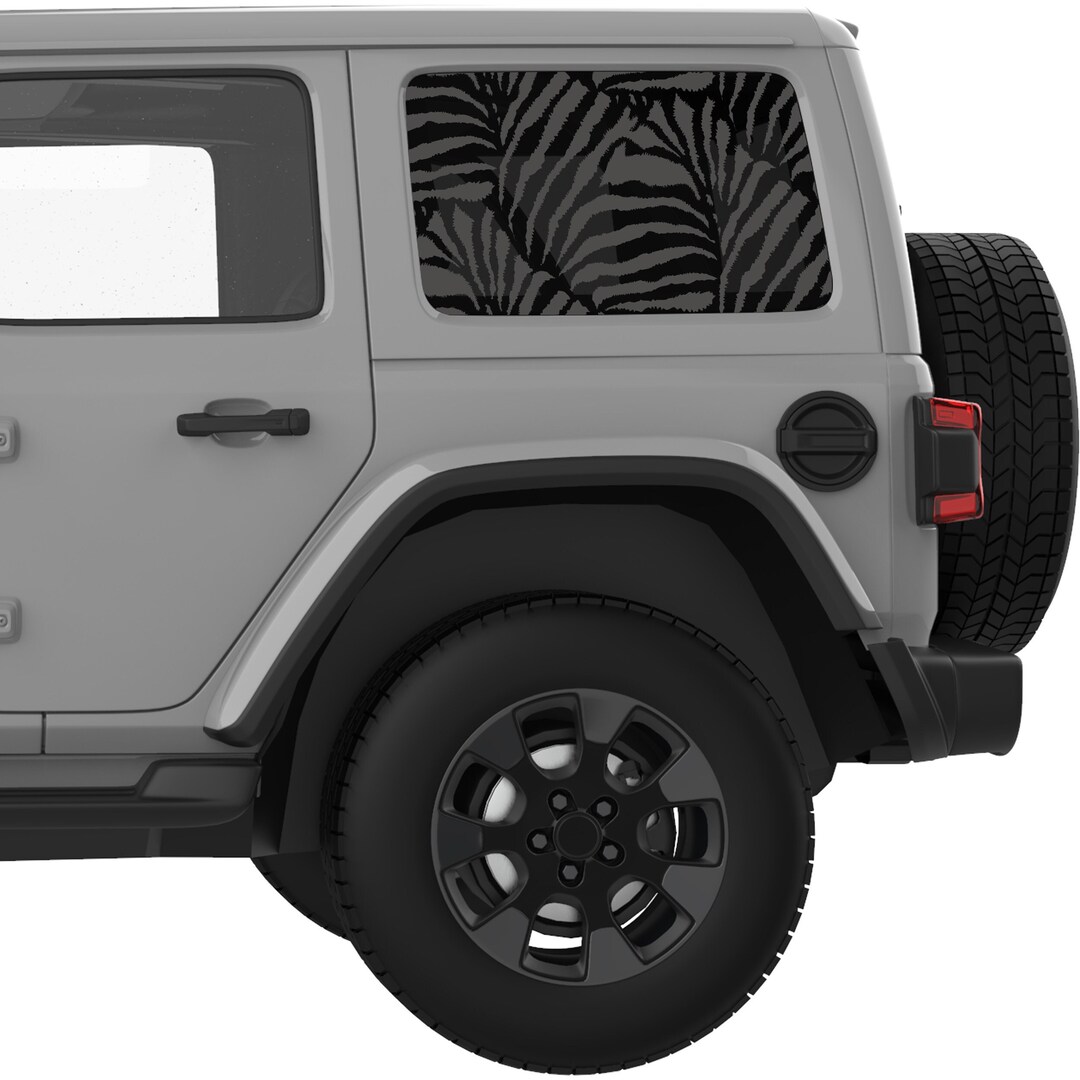 Fits Jeep Wrangler Window Decal 2007+. Zebra Print Quarter Window Decal ...
