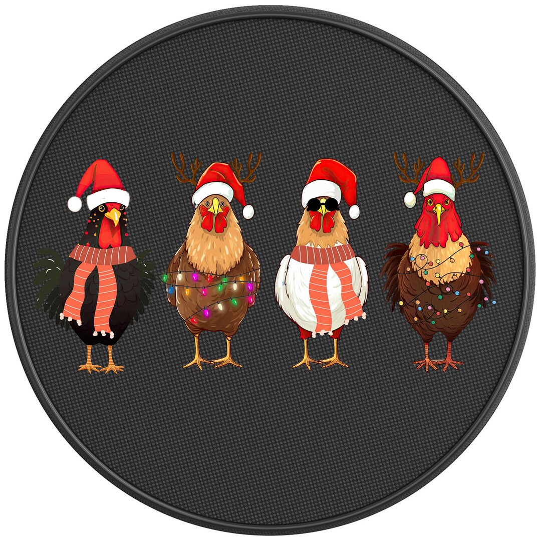 Cute Christmas Chickens Spare Tire Cover-made in Usa-fits Jeep Wrangler ...