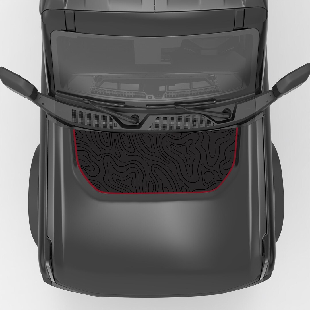 Topographic Map With Outline Hood Vinyl Decal. for Ford Bronco Hood ...