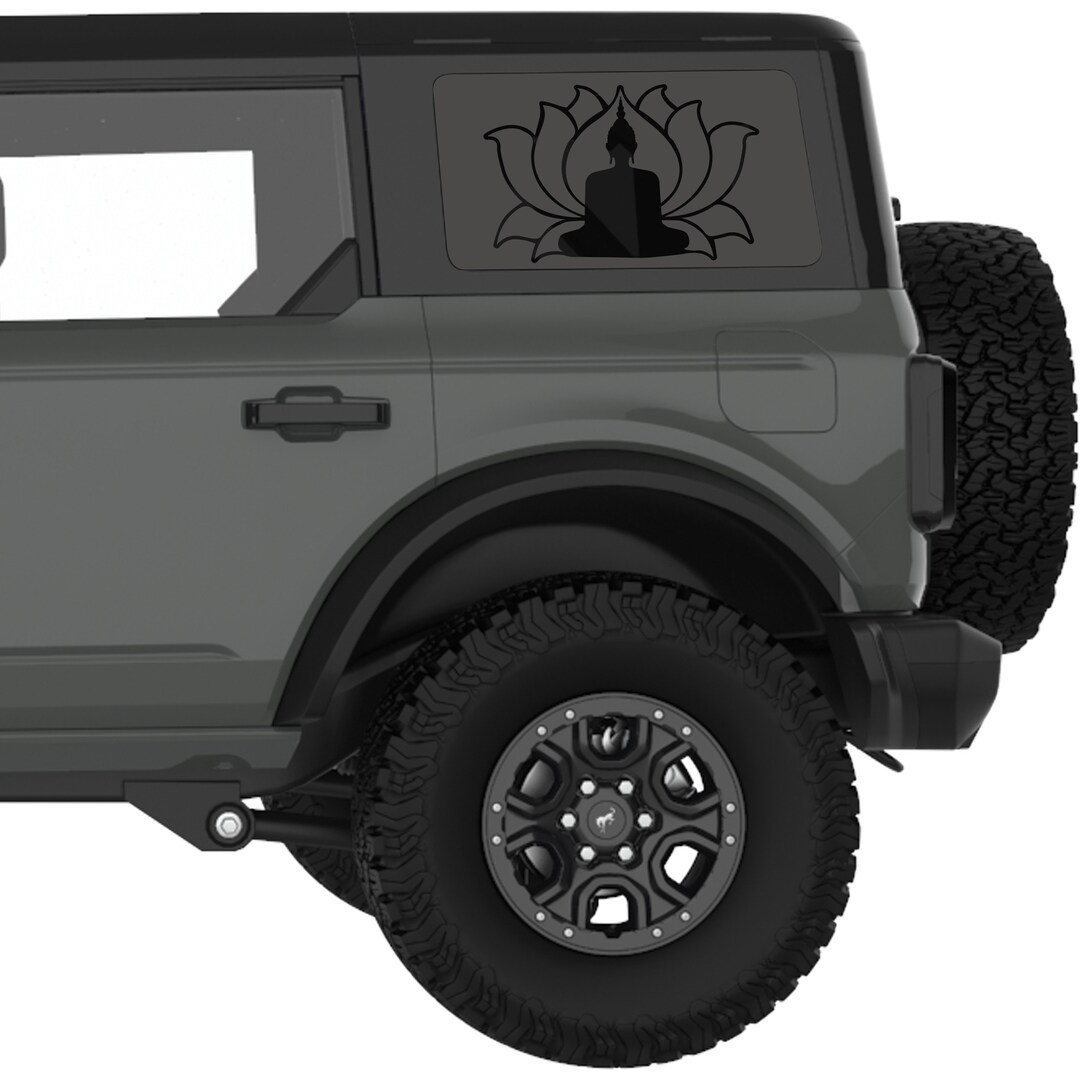 For Bronco Window Decal 2021+. Lotus Flower Buddha Rear Quarter Window ...