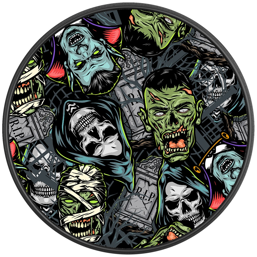 Grim Reaper Halloween Spare Tire Cover - Fits Jeep Wrangler, Fits Ford ...