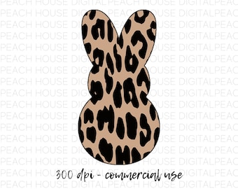 Rainbow Leopard Pastel Easter Bunnies Peeps PNG Digital Clip Art Bundle ...