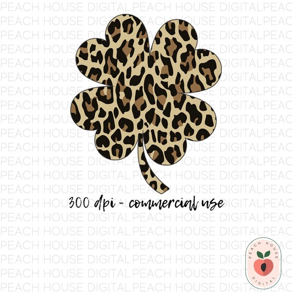 Leopard Animal Print Shamrock Clover St. Patrick's Day PNG - Etsy