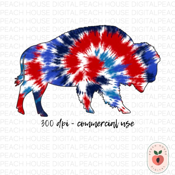 Patriotic Red White Blue Tie Dye Buffalo PNG Digital Clip Art | Etsy