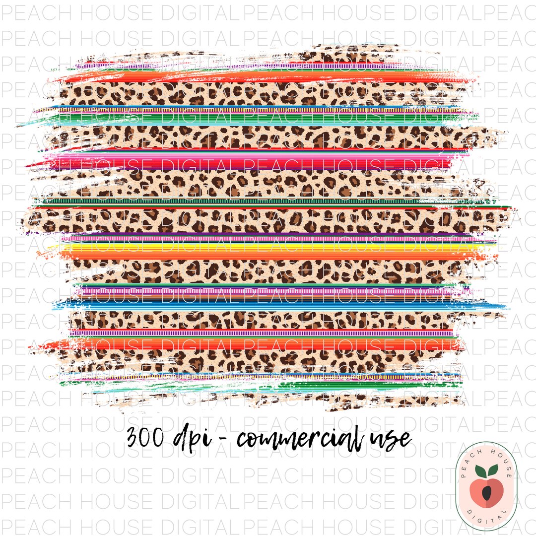Serape Leopard Rainbow Multicolor PNG Background - Commercial Use - Etsy