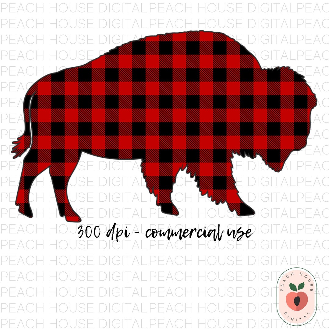 Red Buffalo Plaid Buffalo PNG Digital Clip Art | Commercial Use - Etsy