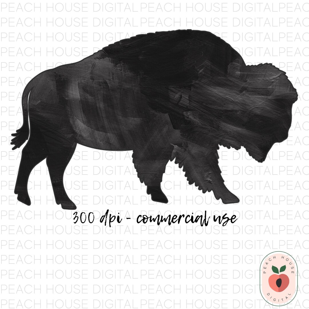 Distressed Chalkboard Buffalo PNG Digital Clip Art | Commercial Use - Etsy