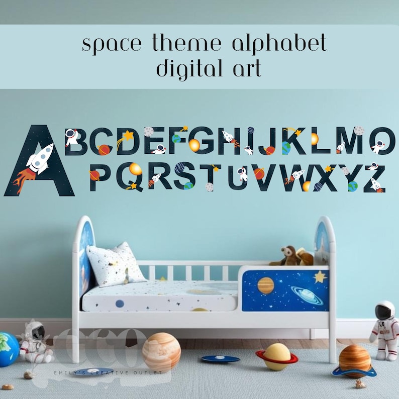Space Alphabet Digital Files – 26 Unique Space-themed Letters - Etsy