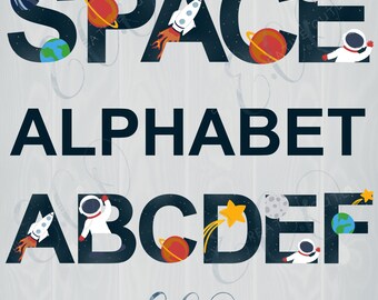 Alphabet Space Theme - Etsy