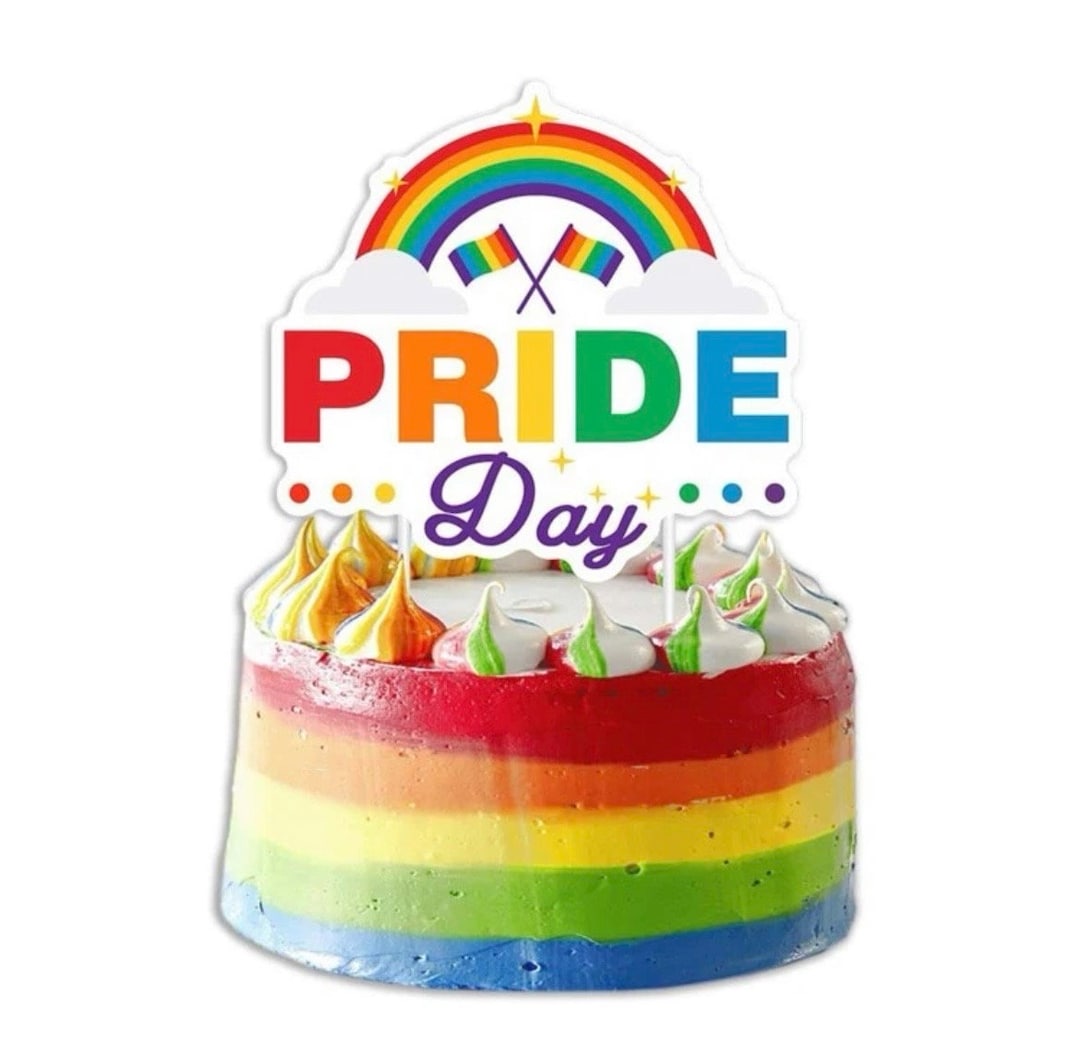 PRIDE Rainbow Cake Topper - Etsy