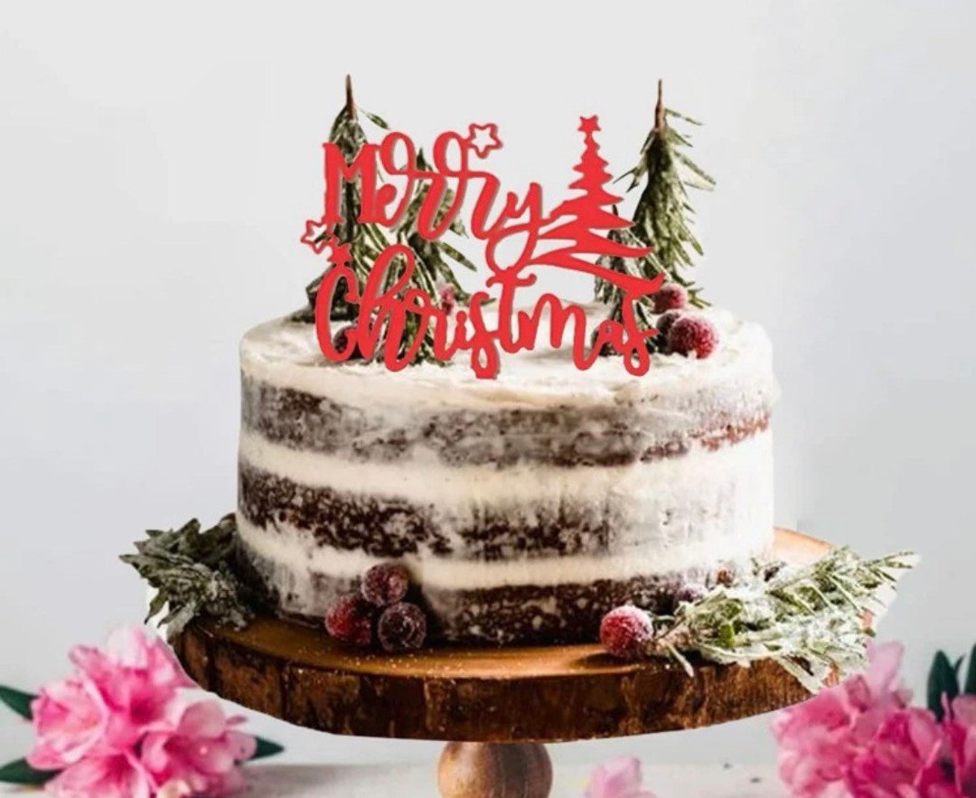 MERRY CHRISTMAS Cake Topper - Etsy
