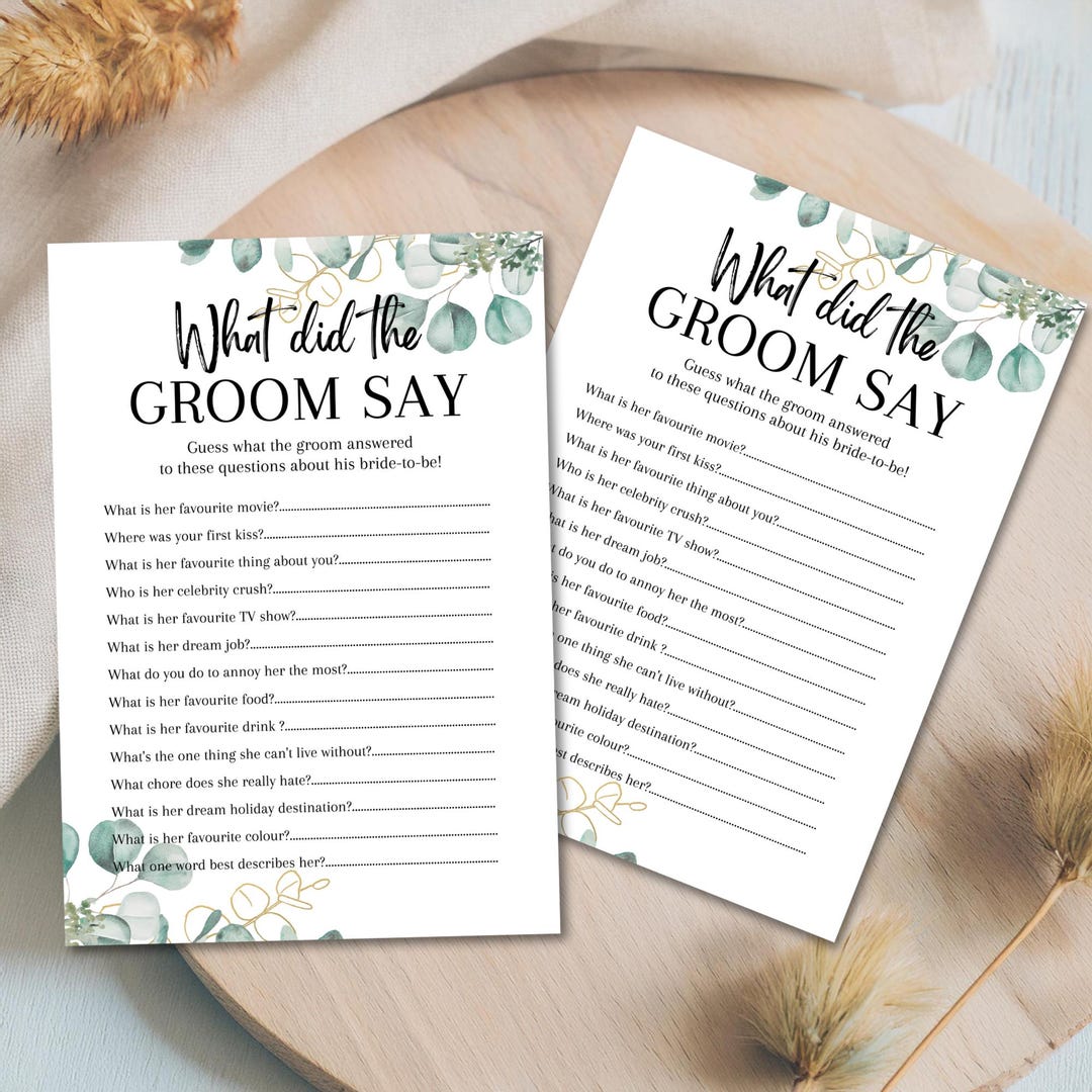 What Did the Groom Say Game | Hen Party Game | Funny Bridal Quiz ...