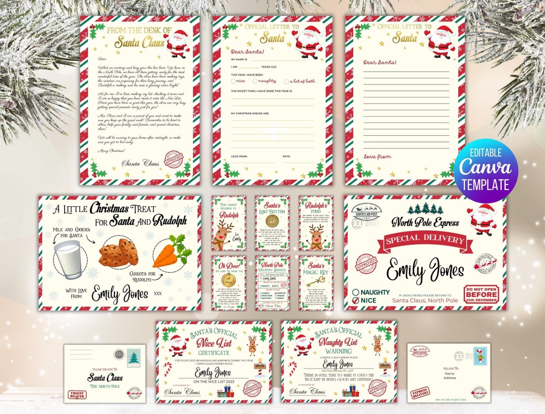 Letter From Santa Bundle, Official Christmas Letter, Christmas Eve Box ...