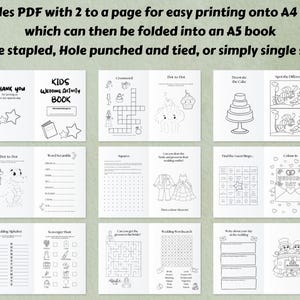 Wedding Activity Book for Kids, Wedding Printable Colouring, Games ...