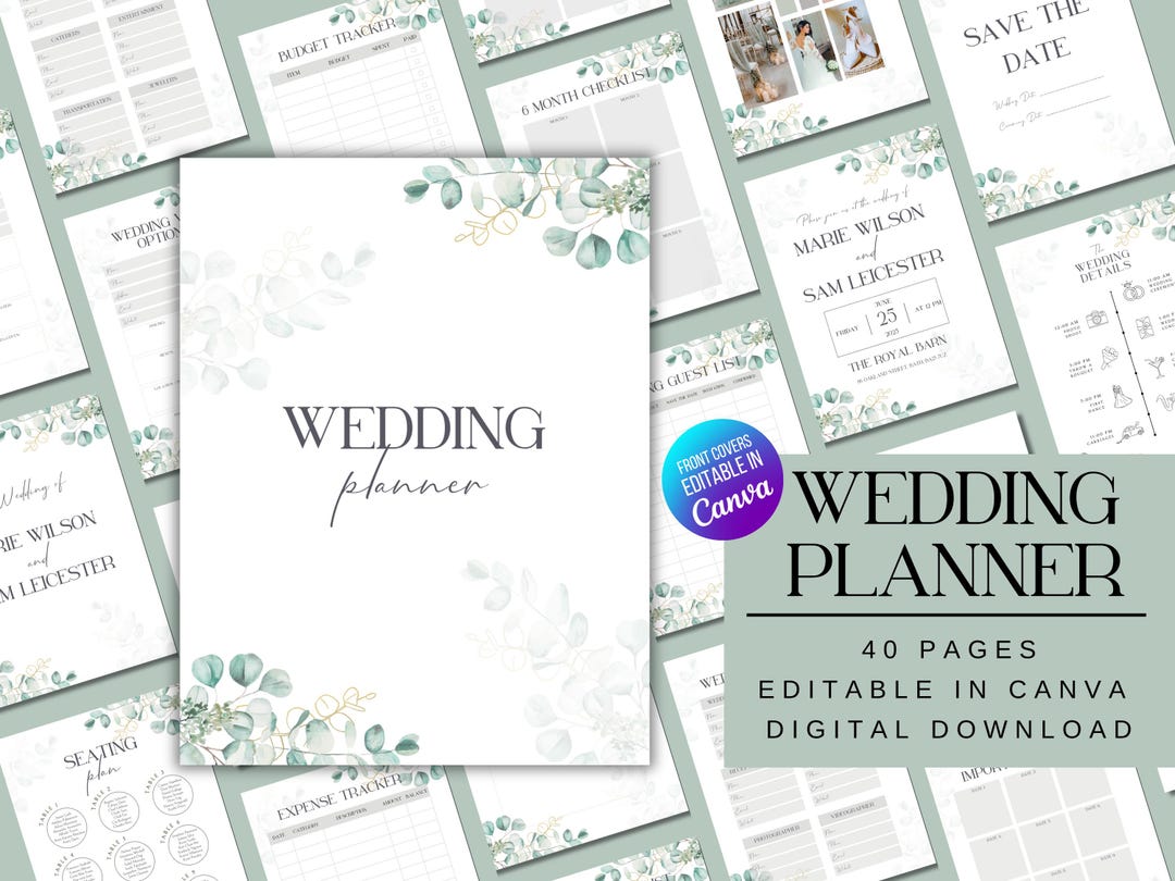Editable Wedding Planner Template, Wedding Planner,wedding Itinerary ...