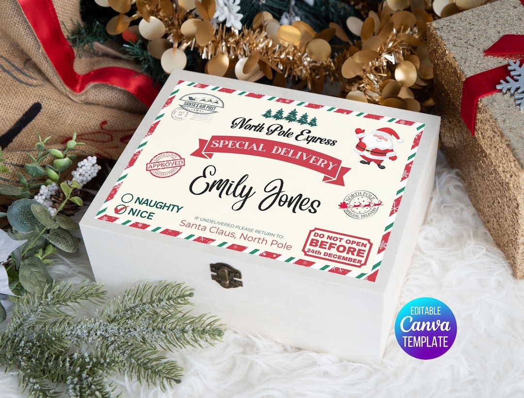 Editable Christmas Eve Box Label and Christmas Eve Treat Sheet, Santa ...