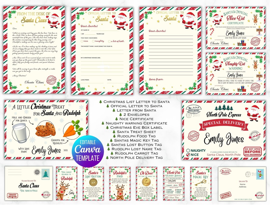 Letter From Santa Bundle, Official Christmas Letter, Christmas Eve Box ...