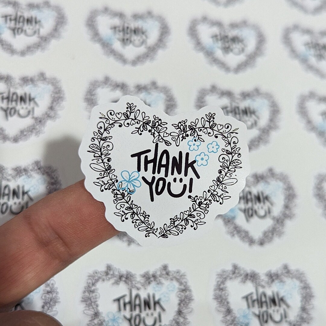 Thank You Stickers Heart, Labels Thanks, Cute Labels Gift, Kids ...