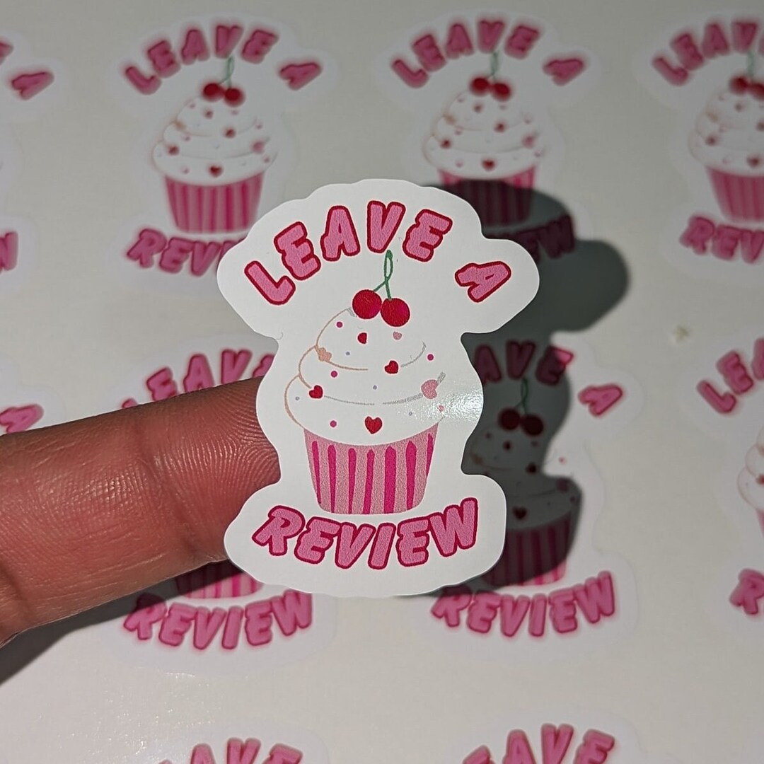 Leave A Review Stickers, Cupcake Bakery Labels, Vinyl Stickers Pack - Etsy