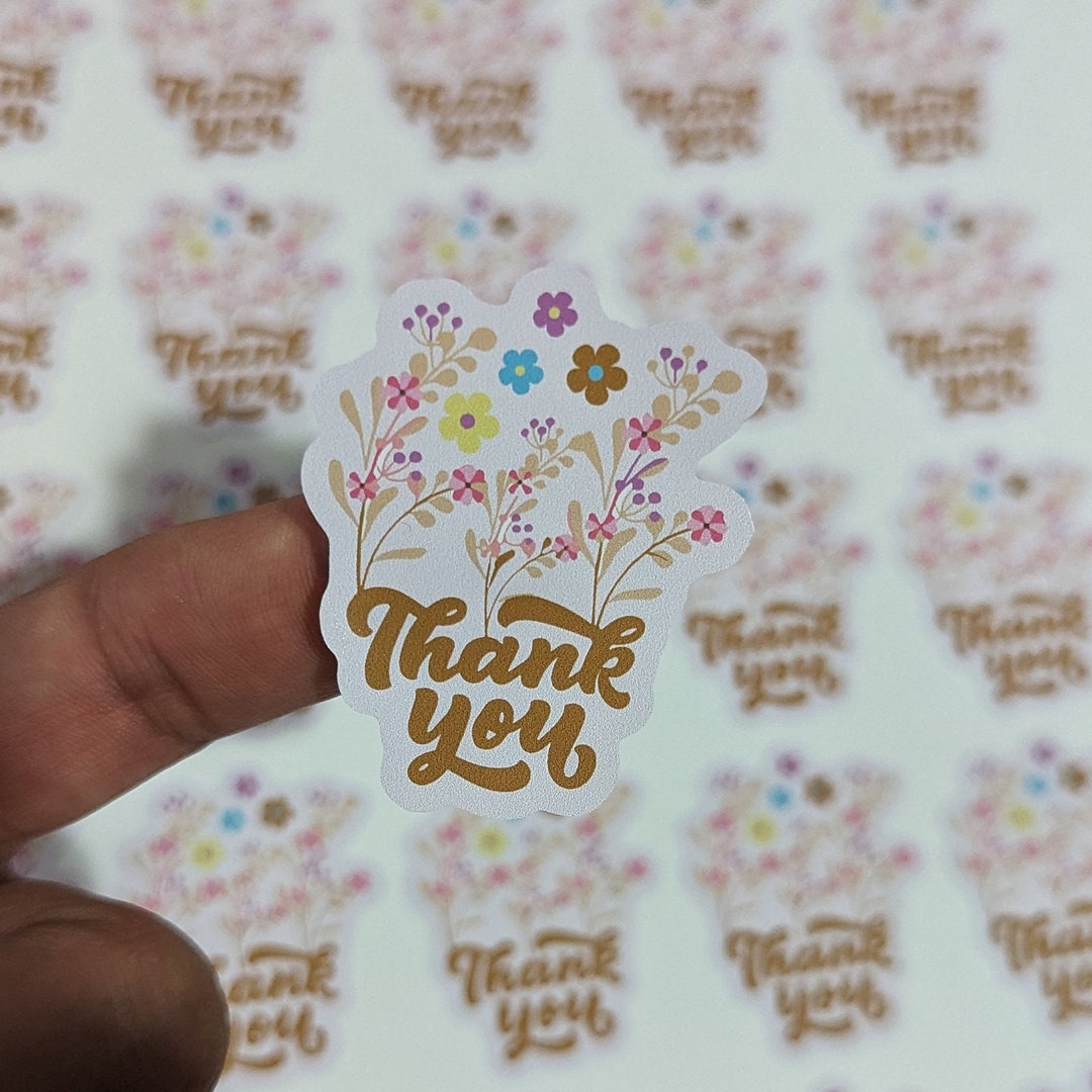 Thank You Stickers Fowers, Labels Thanks, Cute Floral Labels Gift, Kids ...