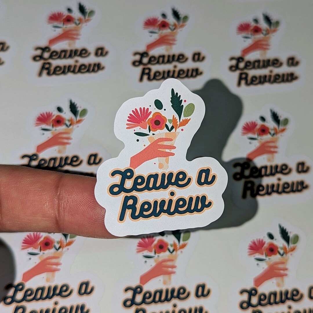 Leave A Review, Labels Thanks, Cute Flowers Labels Gift, Kids Stickers ...