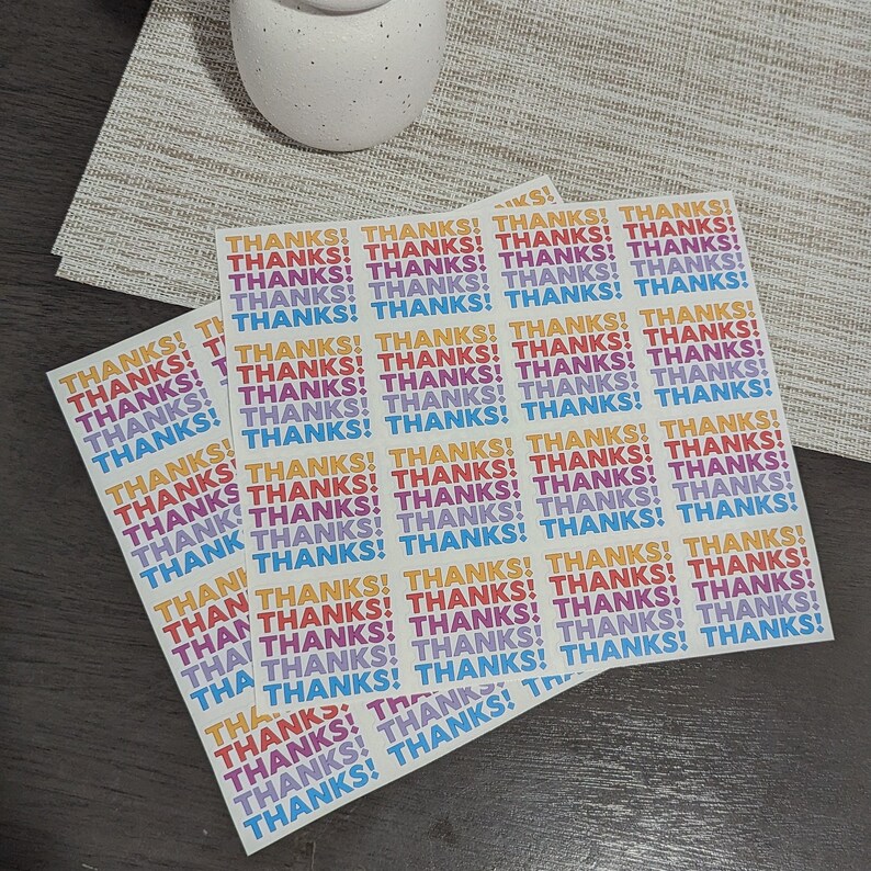 Thank You Stickers, Labels Thanks,colors Cute Labels Gift, Kids ...