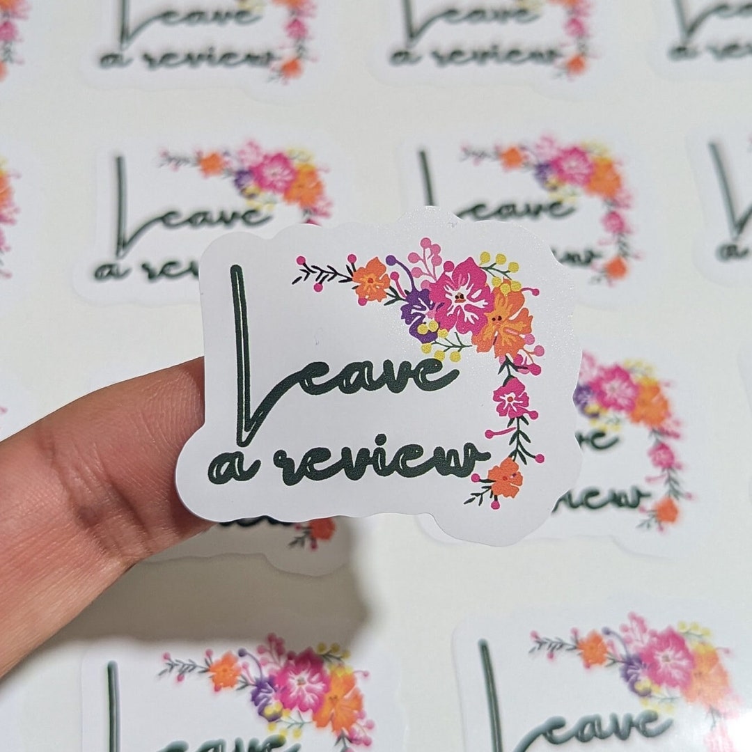 Leave A Review, Labels Thanks, Cute Flowers Labels Gift, Kids Stickers ...