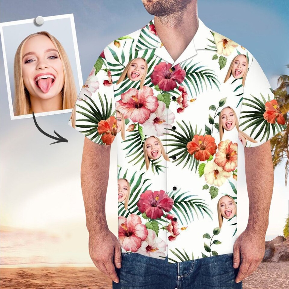 Floral Custom Face Aloha Shirt sold by Grafik Ltd | SKU 1305516 | 30% ...