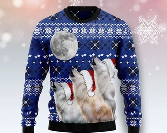 Howling Wolf Sweater - Etsy