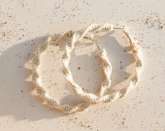 Macrame Hoop Earrings Small Hoops Macrame Accessories Hoop Earrings ...
