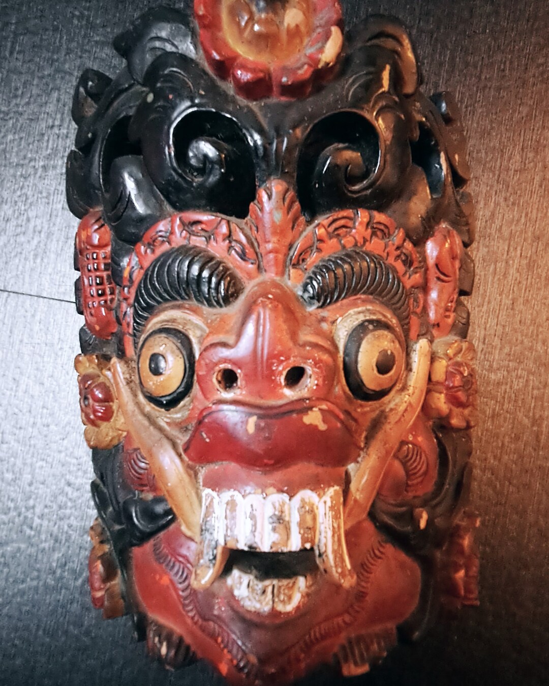 Vintage Barong Mask, Balinese Wall Decor (17x23x6 Cm) - Etsy