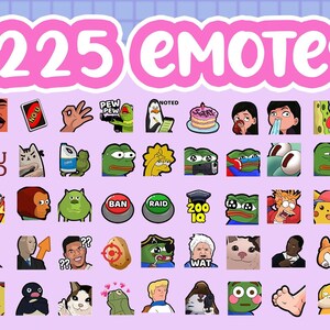 20 Emote Bundle for Twitch Streamers, Discord, Youtube Cute, Kawaii ...