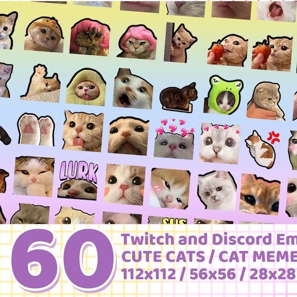 Cat Emotes for Twitch Kawaii - Etsy