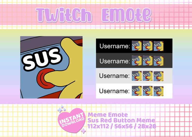 Sus Emote Twitch and Discord - Etsy