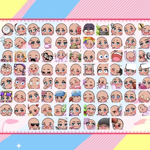 Emote Base MEGA Pack 100 Human Chibi Template for Twitch, Discord ...