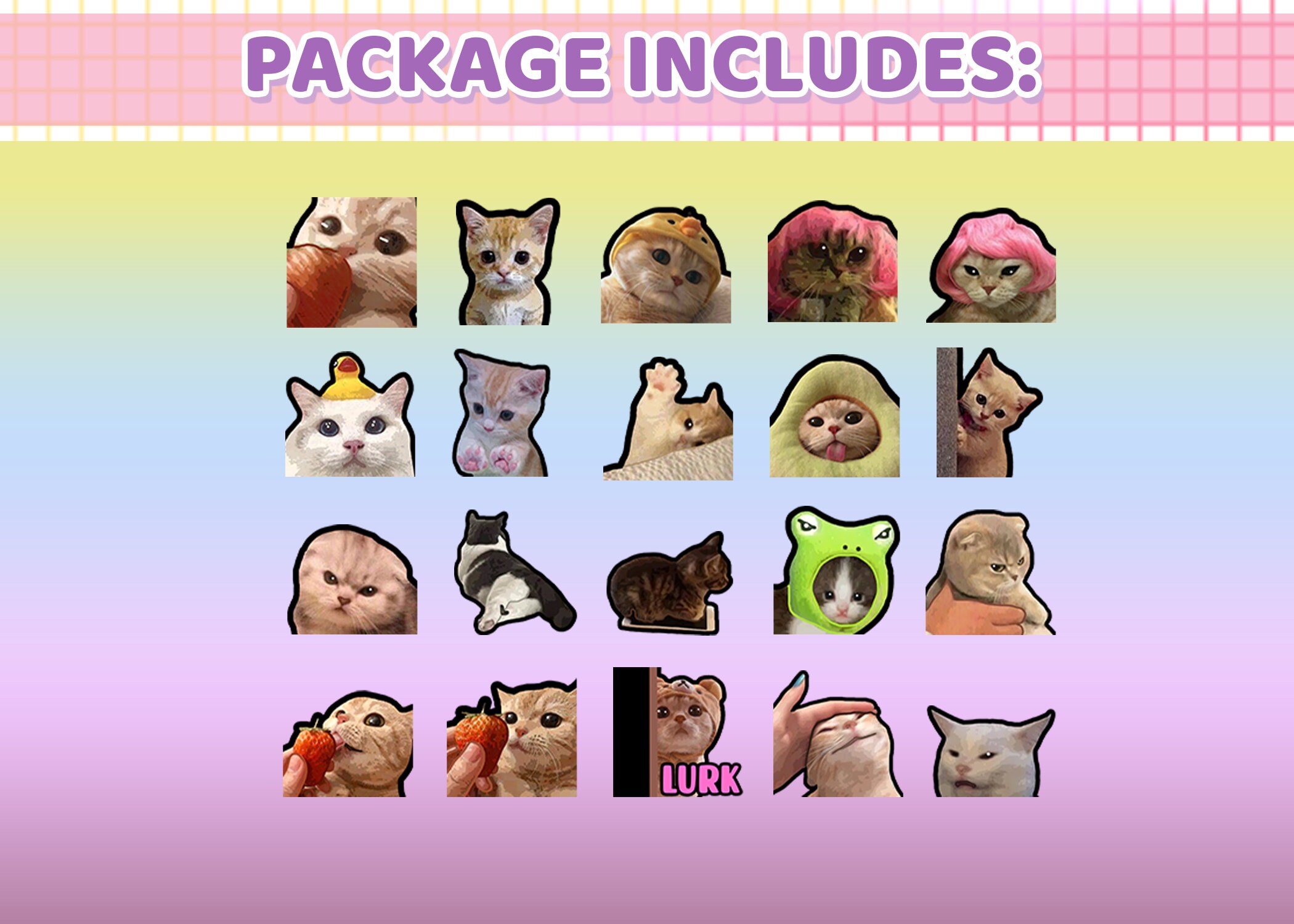 Cat Emotes Kawaii Cats Memes Bundle Funny Cats Emotes for - Etsy Canada