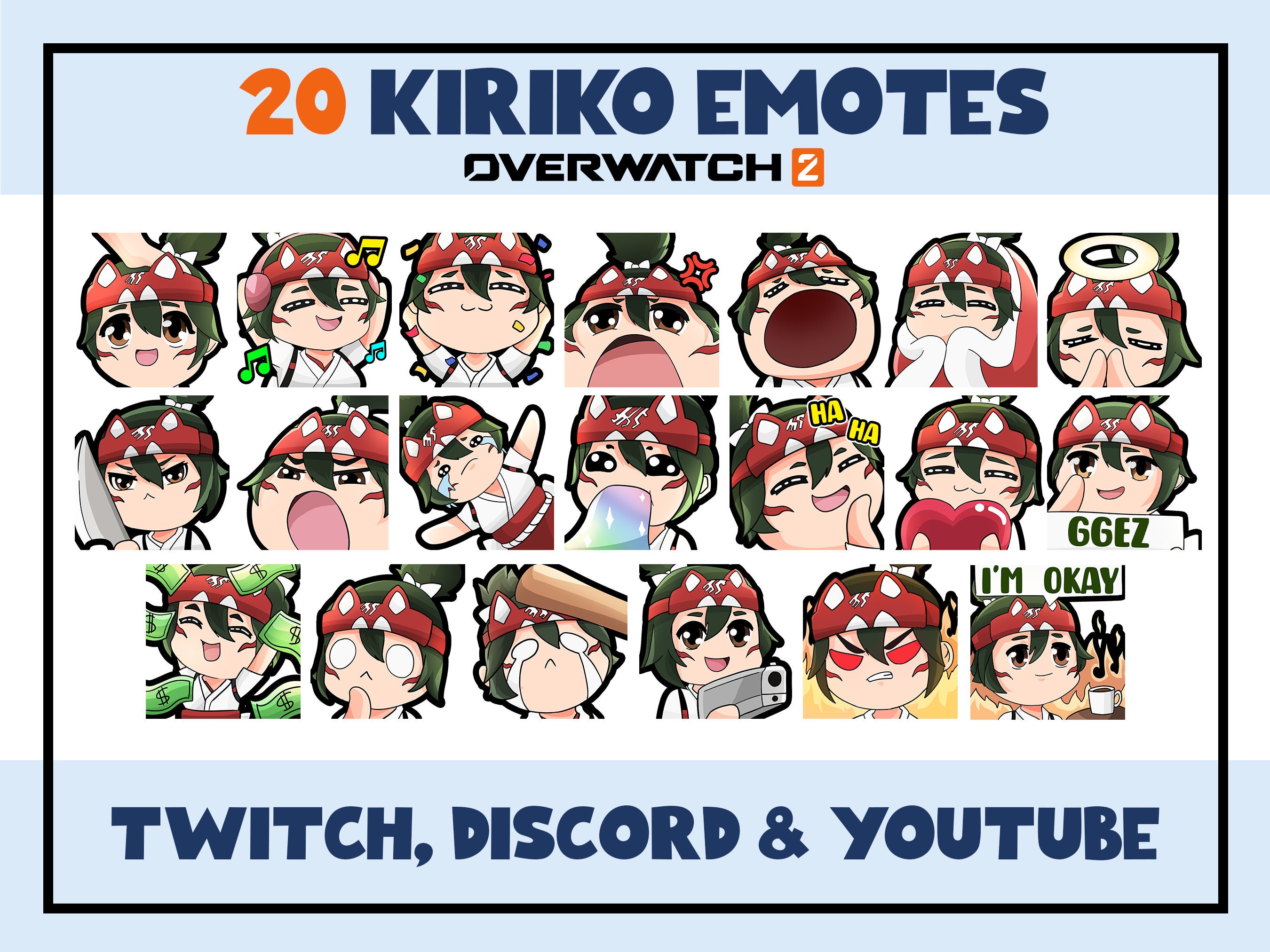 20 Kiriko Emotes Bundle Twitch and Discord Overwatch 2 - Etsy Finland