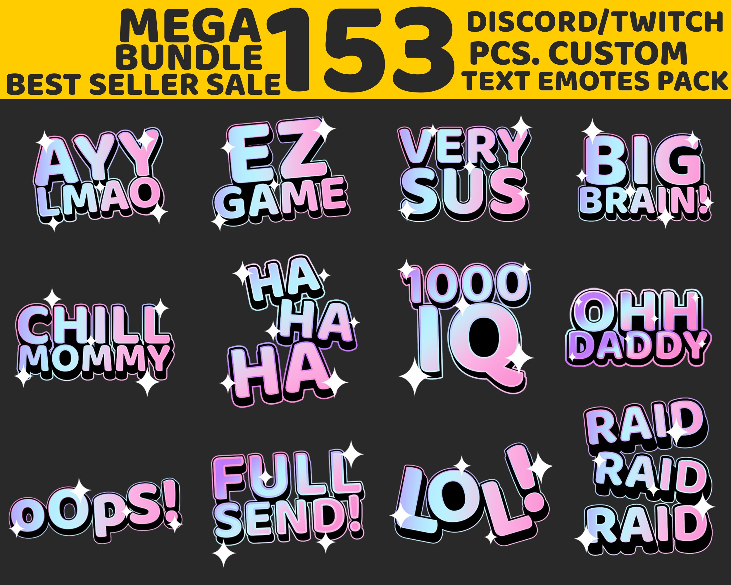 Twitch and Discord Text Emotes Bundle Twitch and Discord - Etsy UK