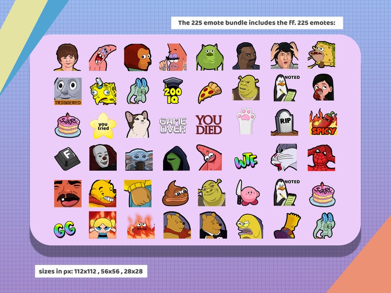 225 Twitch Meme Emotes - Funny Memes Mega Bundle, Discord Emotes Pack ...