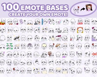 20 Emote Bases DIY, Emote Base Pack, Custom Chibi Anime Emote Template ...