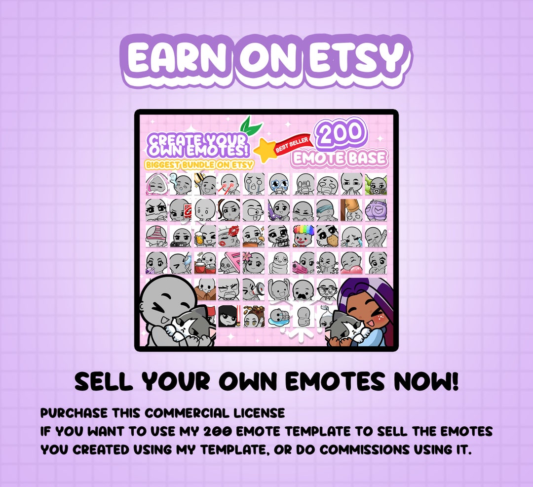 Sell Emotes on Etsy | Ideas | Commercial License for 200 Twitch Emote ...