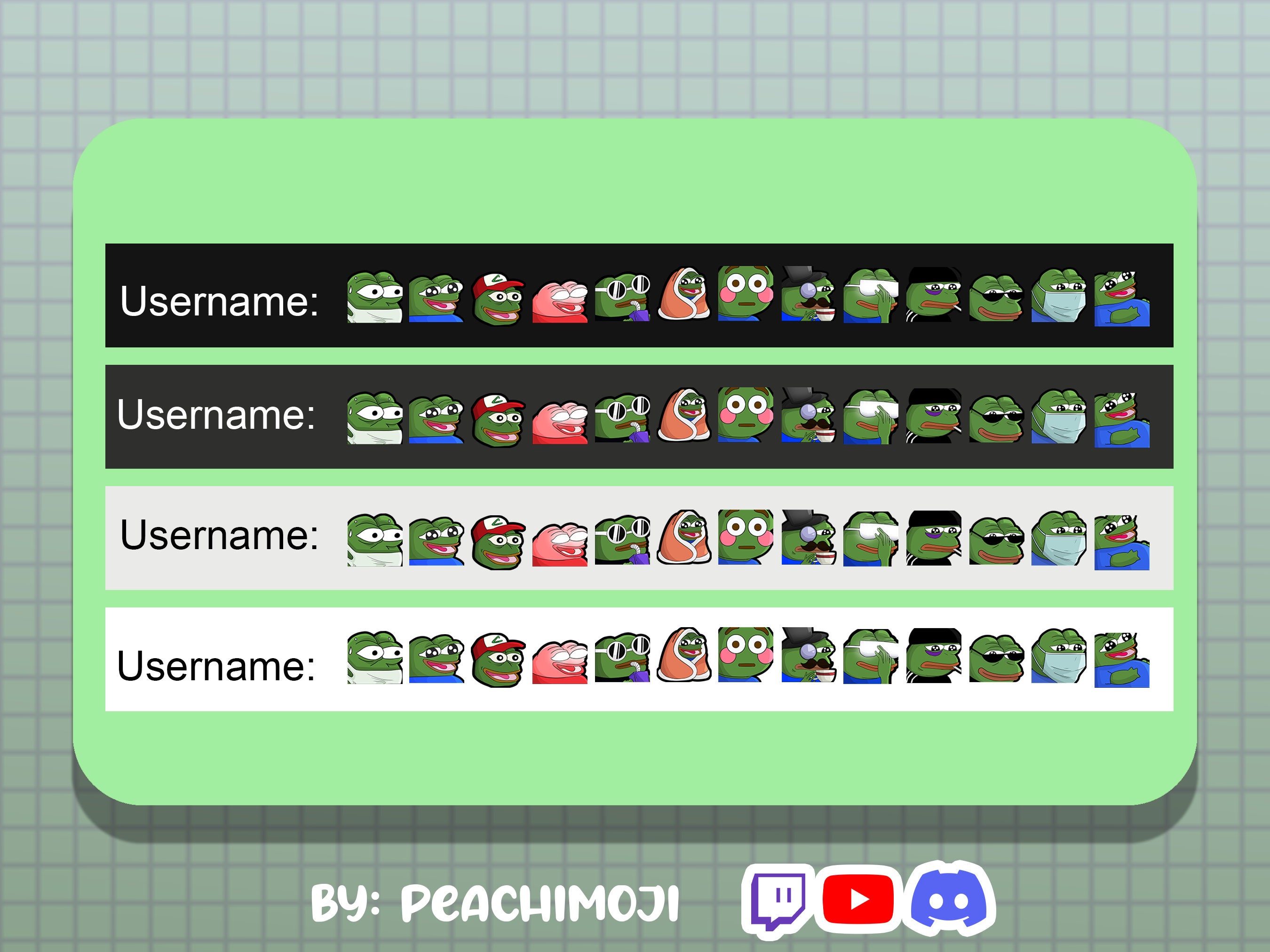 65 Pepega & Kermit Twitch Emotes Pack Cute Frog Emotes Pepe - Etsy Canada